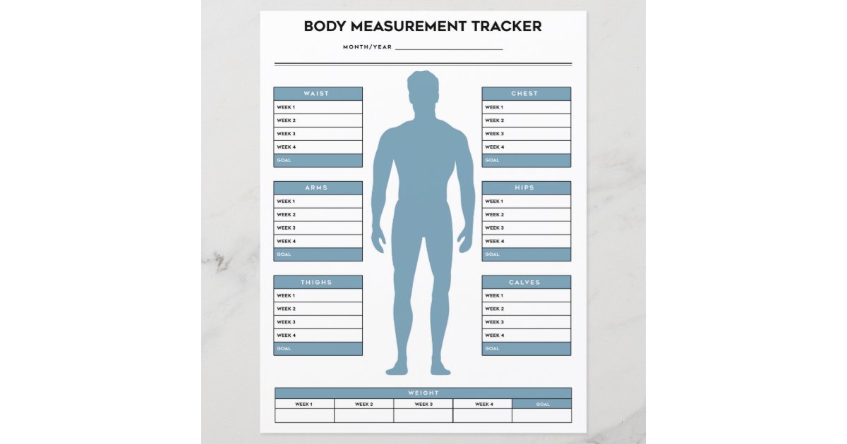 Boys Body Measurements Tracker Weight Loss Chart | Zazzle