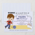 Boys Bowling Alley Birthday Party Invitation | Zazzle