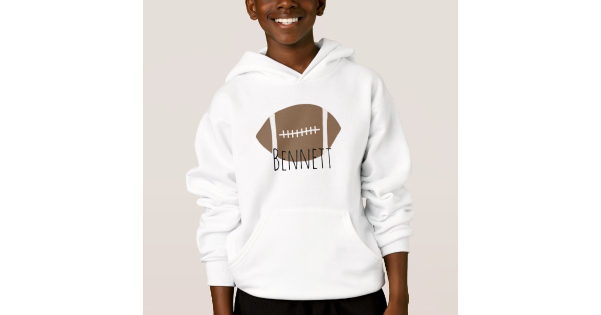 Boys Classic Simple Football Hoodie | Zazzle