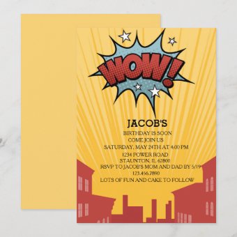 Boys Comic Book Birthday Invitation. Invitation | Zazzle