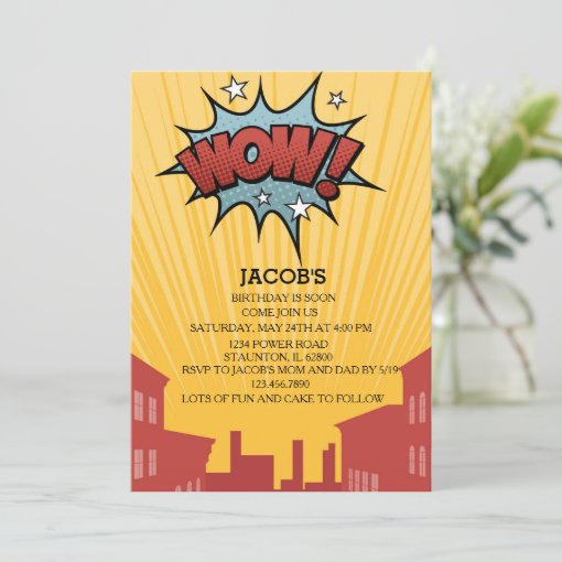 Boys Comic Book Birthday Invitation. Invitation | Zazzle