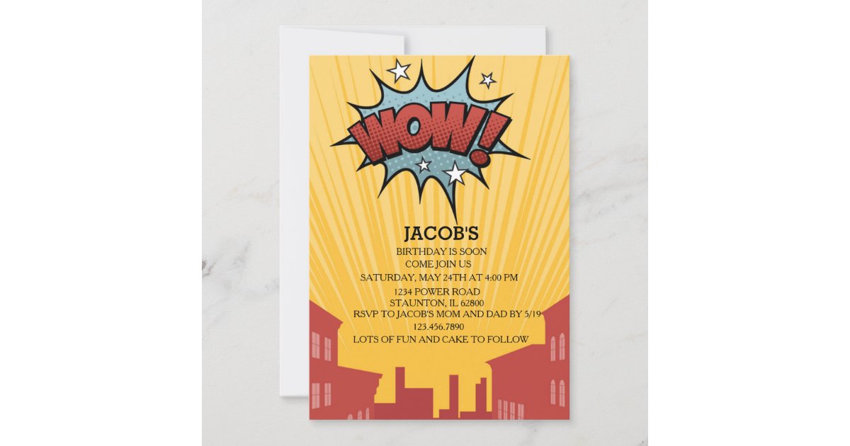 Boys Comic Book Birthday Invitation. Invitation | Zazzle