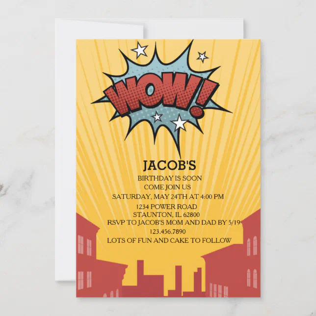 Boys Comic Book Birthday Invitation. Invitation | Zazzle