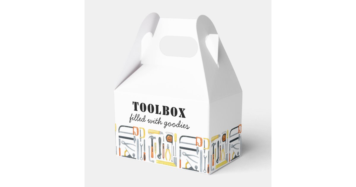 Boy's Construction Builder Toolbox Birthday Favor Boxes | Zazzle
