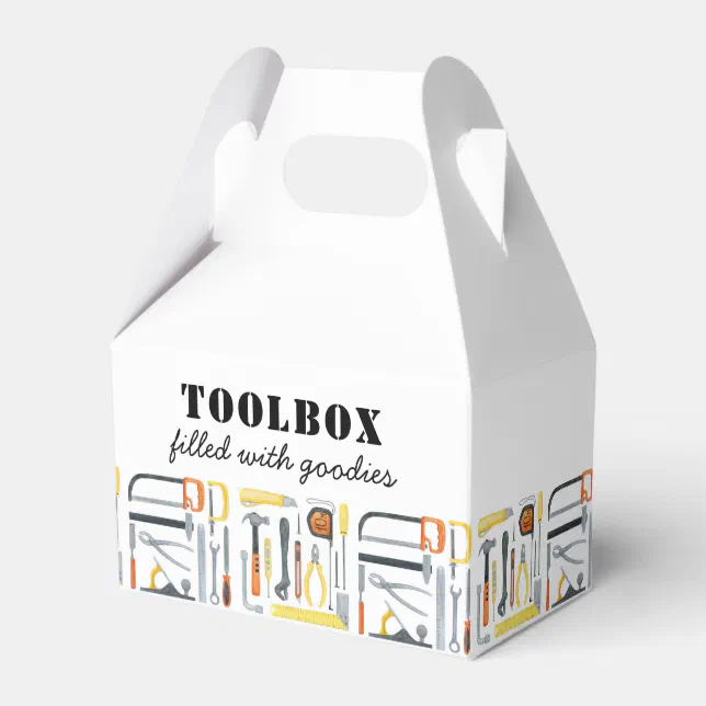 Boy's Construction Builder Toolbox Birthday Favor Boxes | Zazzle