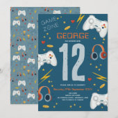 Boys Cool Video Game Kids 12th Birthday Invitation | Zazzle