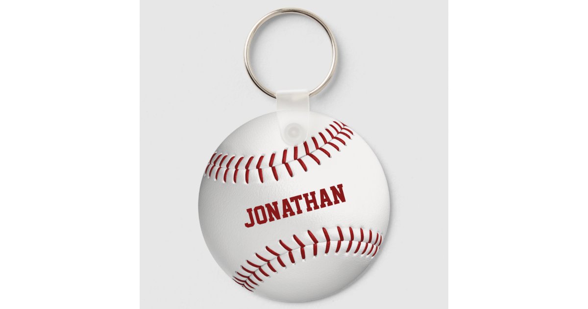 Boy's custom name baseball keychain | Zazzle