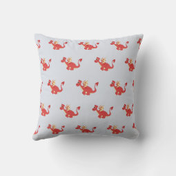 Boys Cute and Magical Red Welsh Dragon Kids Throw Pillow | Zazzle