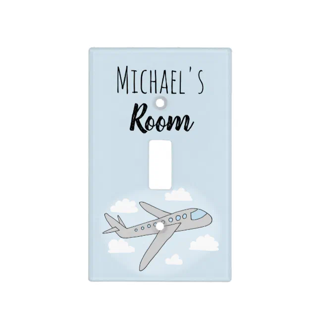Boys Cute Blue Airplane Travel Nursery Kids Light Switch Cover | Zazzle