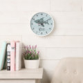 Boys Cute Blue Ocean Shark Kids Nursery Clock | Zazzle