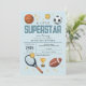 Boys Cute Blue Sports Superstar Baby Shower Invitation | Zazzle