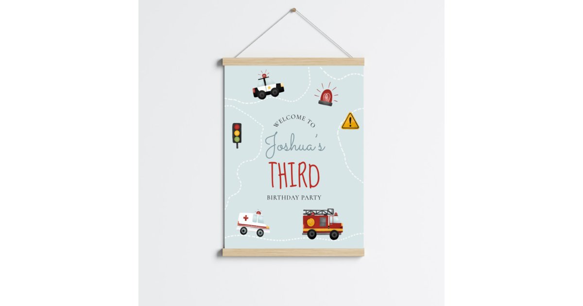 Boys Cute Blue Toddler Birthday Welcome Sign | Zazzle