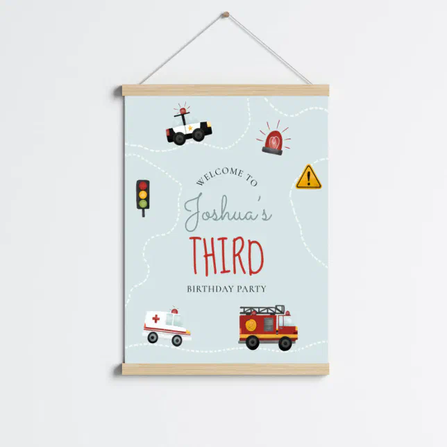 Boys Cute Blue Toddler Birthday Welcome Sign | Zazzle