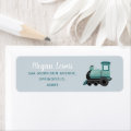 Boys Cute Blue Train Baby Shower Return Label | Zazzle