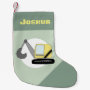 Boys Cute Construction Digger Doodle and Name Small Christmas Stocking ...