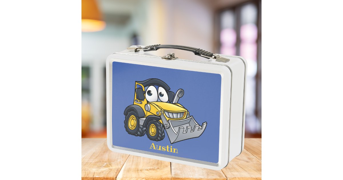 Boys Cute Construction Digger Kids Metal Lunch Box | Zazzle