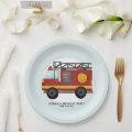 Boys Cute Fire Engine Truck Toddler Happy Birthday Paper Plates | Zazzle