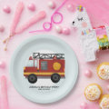 Boys Cute Fire Engine Truck Toddler Happy Birthday Paper Plates | Zazzle