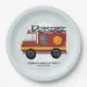 Boys Cute Fire Engine Truck Toddler Happy Birthday Paper Plates | Zazzle