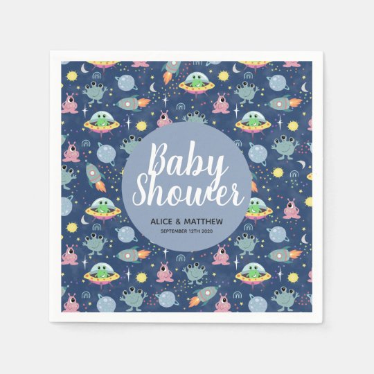 Boys Cute Space Alien Pattern Baby Shower Napkins | Zazzle.com