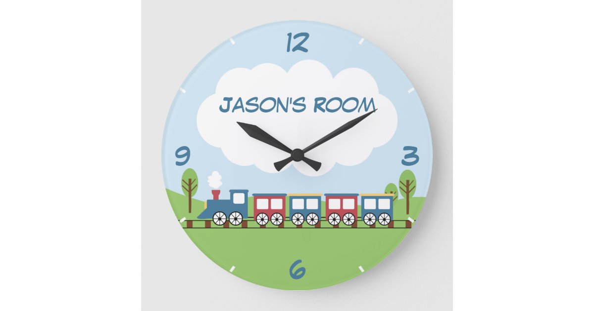Boys Cute Train Wall Clock | Zazzle