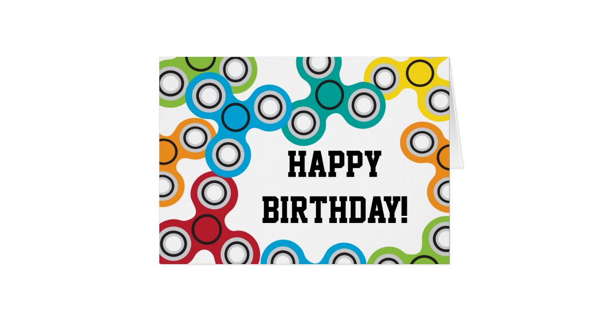 Boy's Fidget Spinner Birthday Party Card | Zazzle.com
