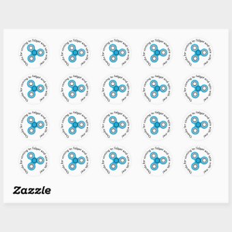 Boy's Fidget Spinner Birthday Party Favors Classic Round Sticker | Zazzle