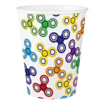 Boy's Fidget Spinner Birthday Party Paper Cup | Zazzle