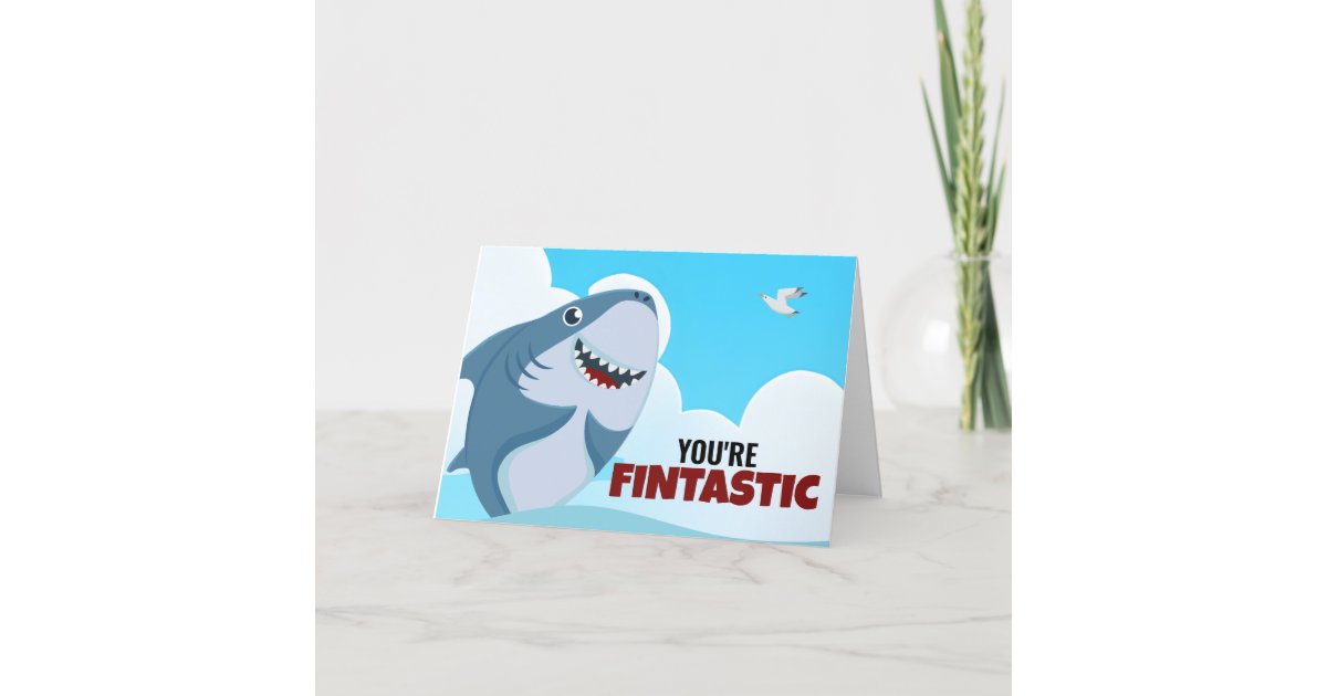 Boys Fintastic Shark Party Thank You Card | Zazzle