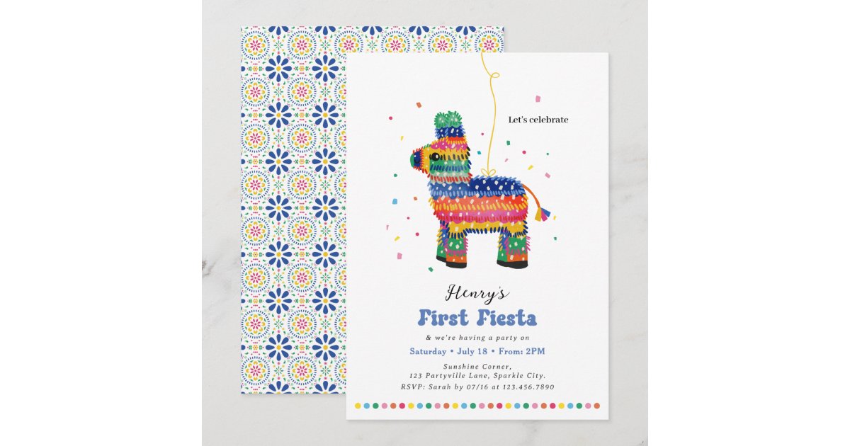 Boy's First Fiesta Birthday Piñata Invitation | Zazzle