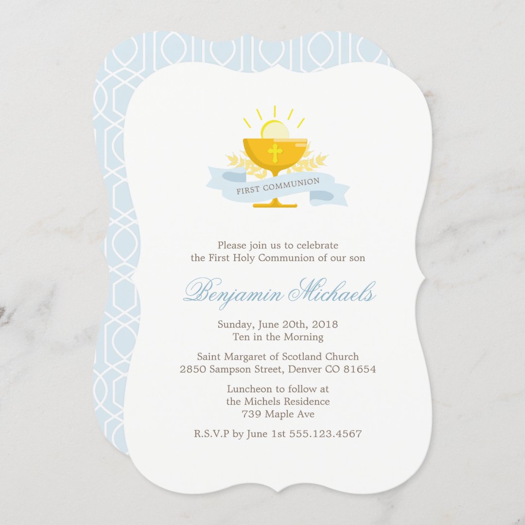 Boys First Holy Communion Invitation | Zazzle