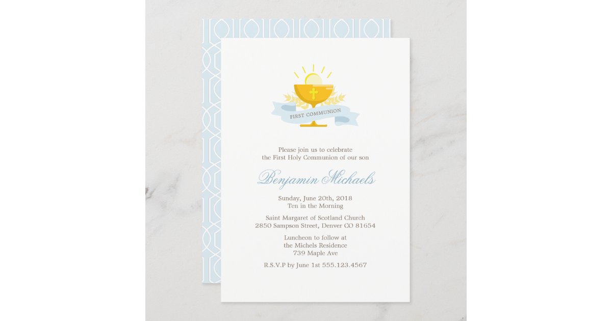 Boys First Holy Communion Invitation | Zazzle