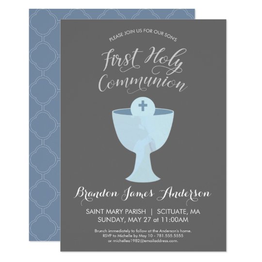 Boy's First Holy Communion Invitation - Catholic | Zazzle.com