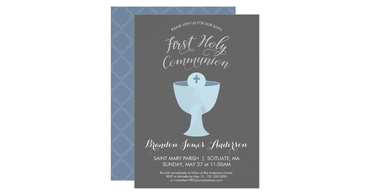 Boy's First Holy Communion Invitation - Catholic | Zazzle.com