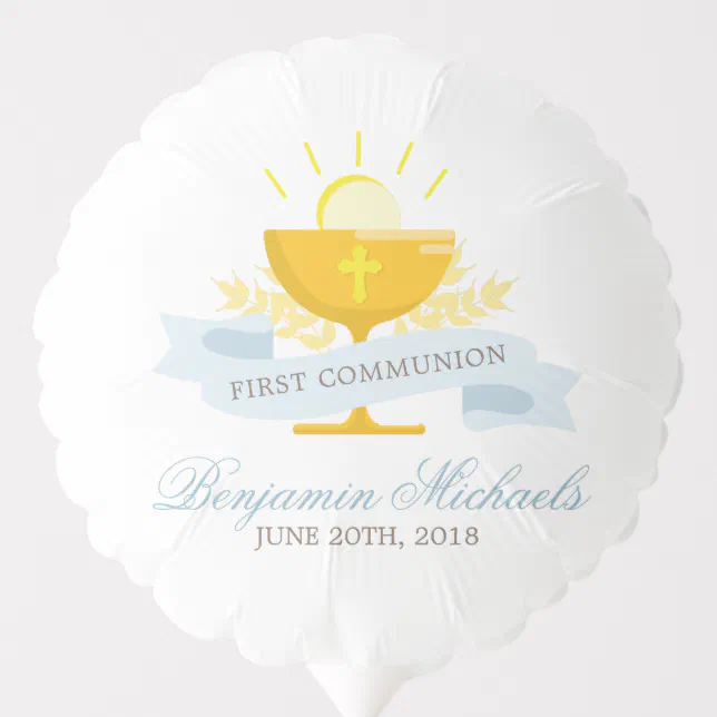 Boys First Holy Communion Personalized Balloon | Zazzle