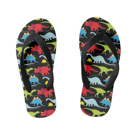 Boys fun Dinosaur pattern flip flops | Zazzle.com