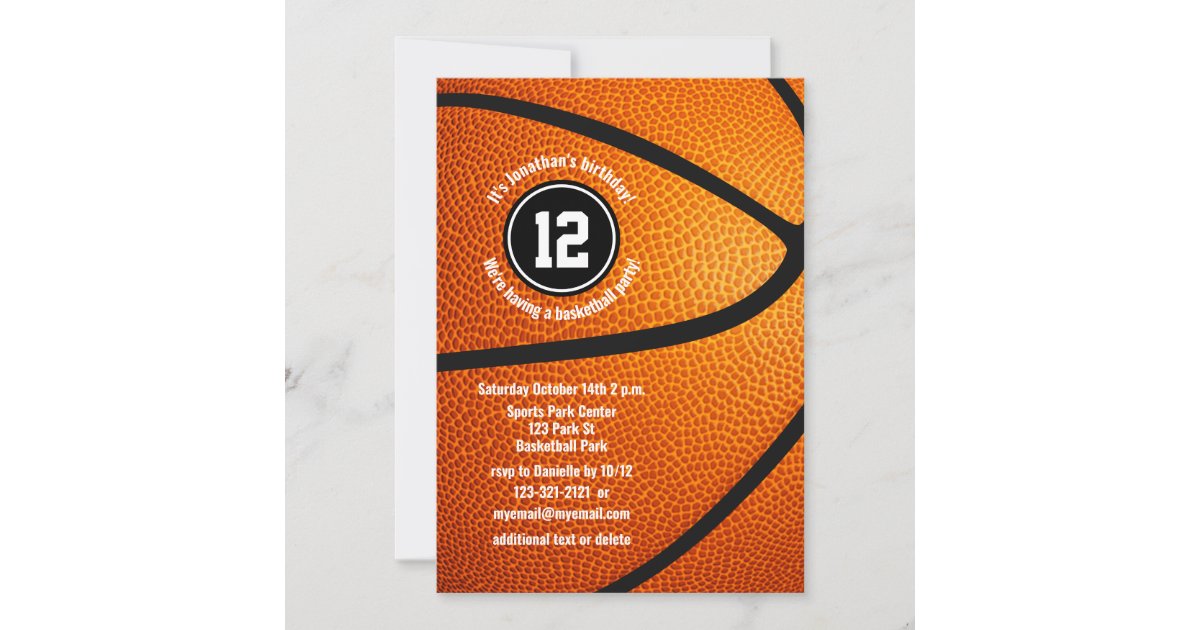 boys girls basketball birthday team celebration invitation | Zazzle