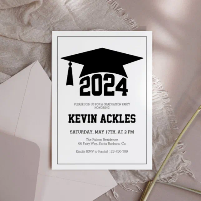 Boys Grad Party Invitation, Boy Graduation 2024 Invitation | Zazzle