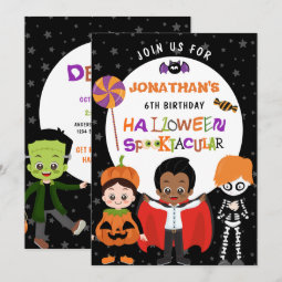 Boys Halloween Spooktacular Birthday Invitation | Zazzle