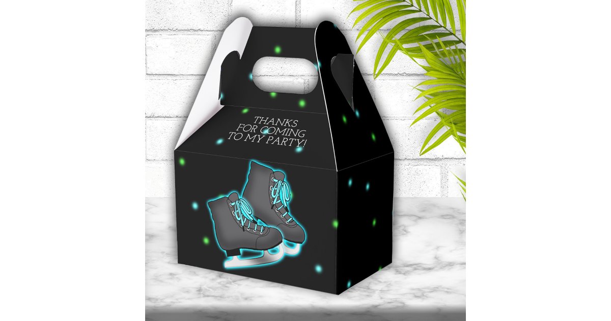 Boy's Ice Skate Birthday Party Favor Boxes | Zazzle
