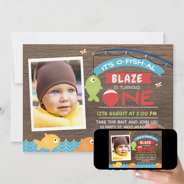 Boy's It's o-fish-al 1st Birthday Invitation | Zazzle