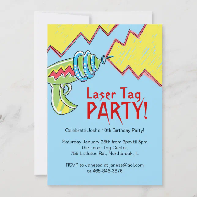 Boys Laser Tag Party Invitations | Zazzle