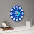 Boys learn to tell time blue named shark clock | Zazzle