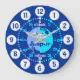 Boys learn to tell time blue named shark clock | Zazzle