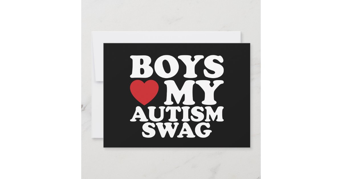 Boys Love My Autism Swag Awareness Heart Invitation | Zazzle