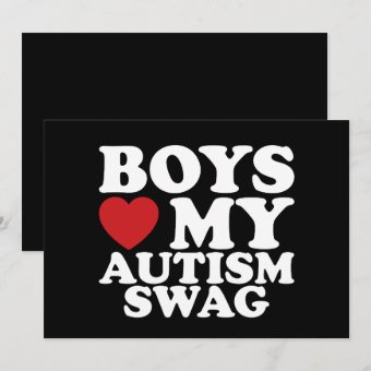 Boys Love My Autism Swag Awareness Heart Invitation | Zazzle