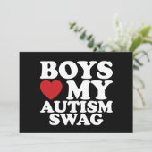 Boys Love My Autism Swag Awareness Heart Invitation | Zazzle