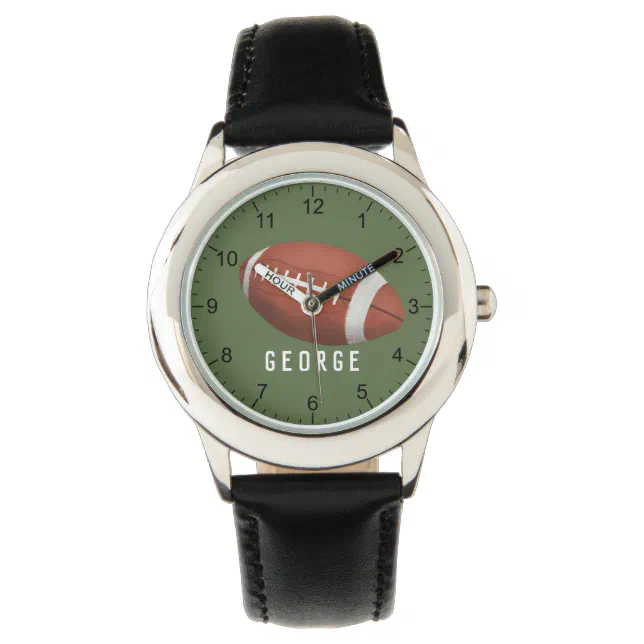 Boys Modern and Cute Football Sports Kids Watch | Zazzle