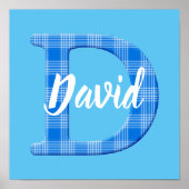 Boys Name Custom Plaid Letter D Poster | Zazzle