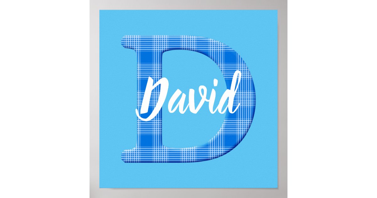 Boys Name Custom Plaid Letter D Poster | Zazzle